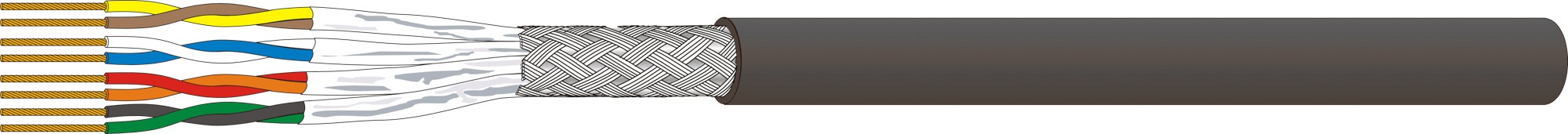 Uninet flex 7702 S/FTP 4x2x0.132 schwarz - Heiniger Kabel AG